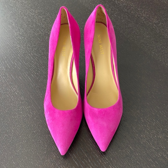 Nine West | Shoes | Nine West Bright Pink Pointy Toe Suede Pumps | Poshmark